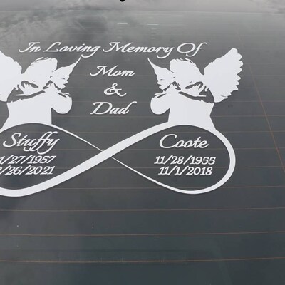 In Loving Memory Decal, Mom and Dad Memorial Decal, Car Decal, Truck ...