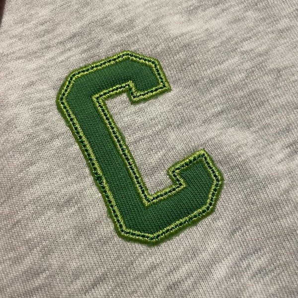 Varsity Collegiate Applique W/ Top Stitch Machine Embroidery Font ...