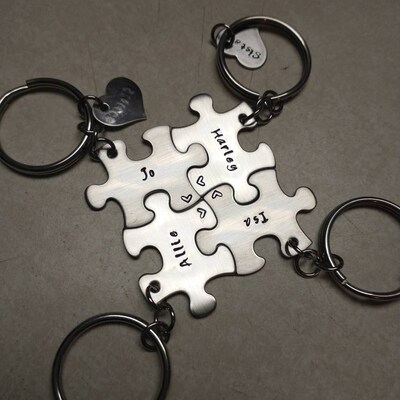 Puzzle Piece Family Keychains, Best Friend Puzzle Piece Keychains ...