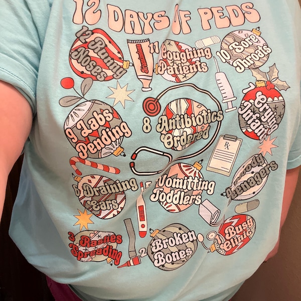 Peds Nurse Shirt Pediatrics Clinic Shirt Pediatrics Christmas Shirt ...