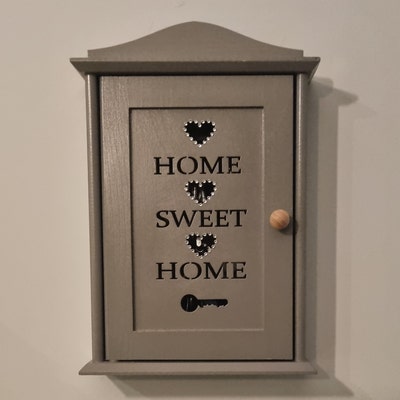 Grey White Key Cabinet Box Storage Wooden Key Box Organiser - Etsy