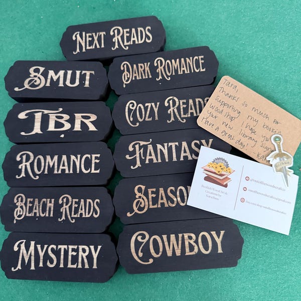 Book Genre Signs-gifts for Book Lovers- Book Shelf Decor- Categories ...