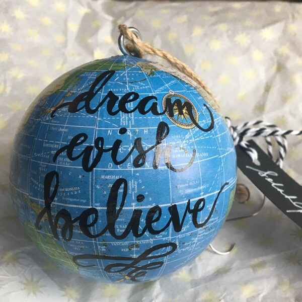 World Globe Christmas Ornament - Customized W/names/saying - Perfect ...