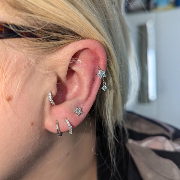 Huggie Hoop Earrings • Gold Helix Hoop • Cartilage Hoop • Hoop Earrings ...