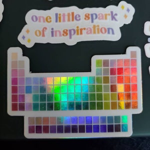Sticker // Vinyl Holographic Periodic Table, Science Art 3 Inches ...