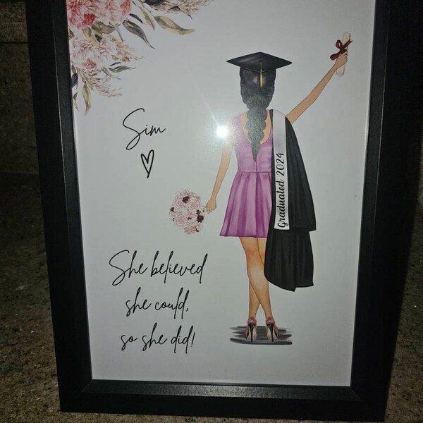 Personalized Graduation Gift for Her | Custom Graduation Print ...
