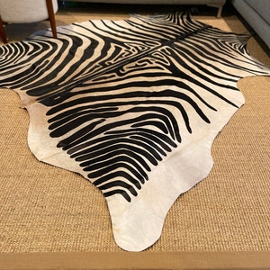 New ZEBRA Printed Cowhide Rug Genuine Natural Hair on - Etsy UK