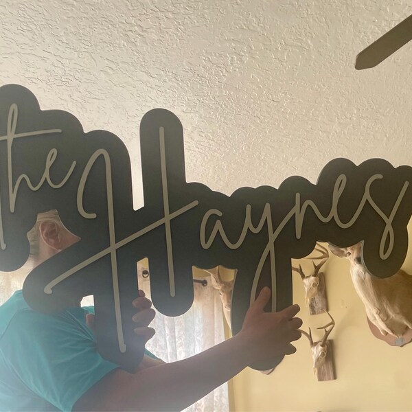 Large Last Name Sign, Cut Out Last Name Sign, Wedding Name Sign, Double ...