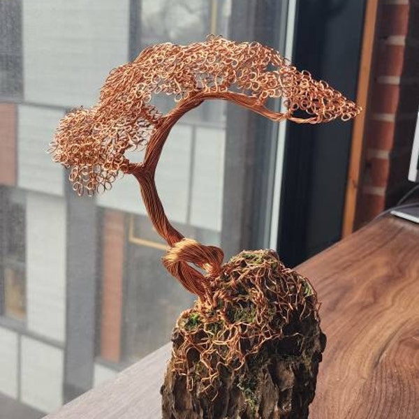 Floating Copper Wire Tree of Life Sculpture in Black Wood Frame - Etsy
