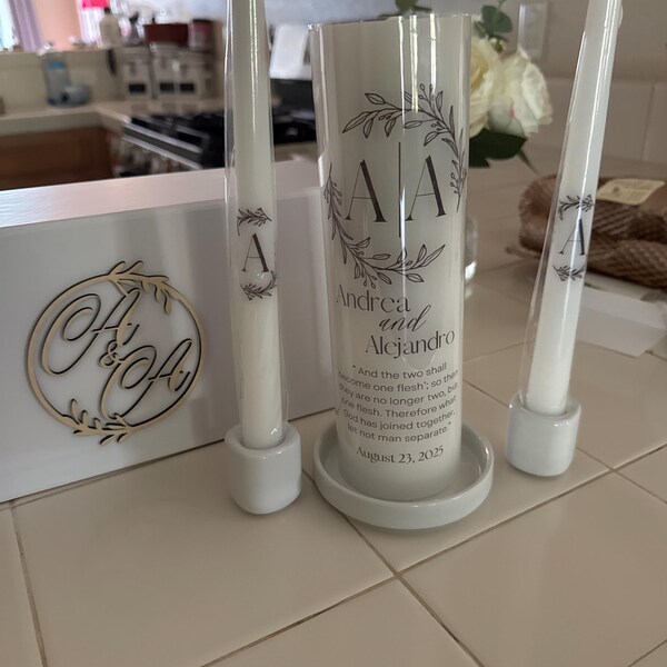 Personalized Baptism Candles Keepsake Gift Blue Floral Boy Christening ...