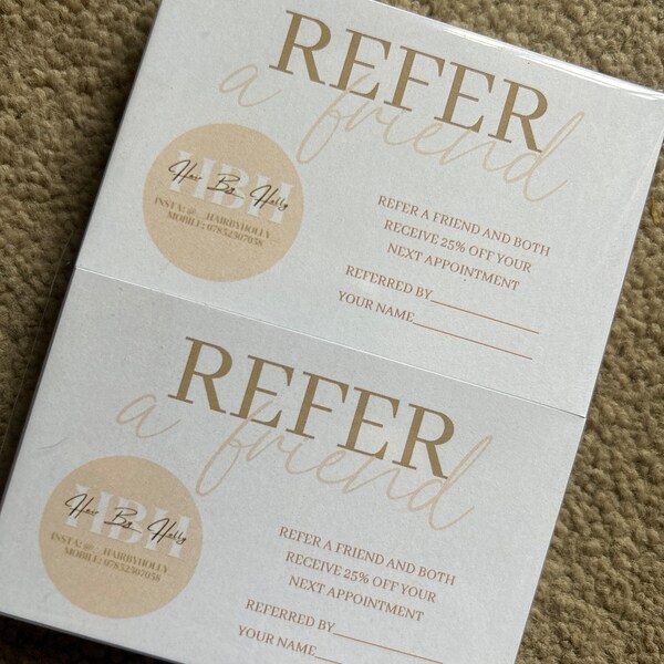 Logo Refer a Friend Loyalty Cards for Small Businesses - Printed ...