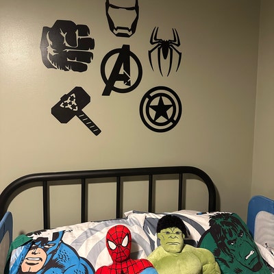 Marvel Avengers Sets of 6 Wood Wall Art , Nursery Wooden Home Decor ...