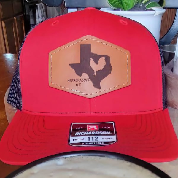 Custom Richardson 112 Laser Engraved Leather Patch Hat- Personalized ...
