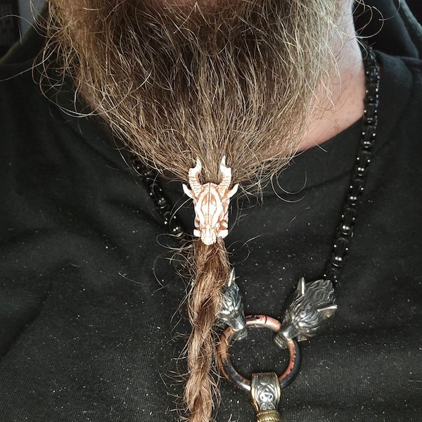 Dragon Skull Bead for Dreadlocks Hair Braiding and Beard, Resin Replica ...