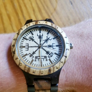 Engraved Thor's Hammer Mjolnir Wooden Watch One of A Kind - Etsy