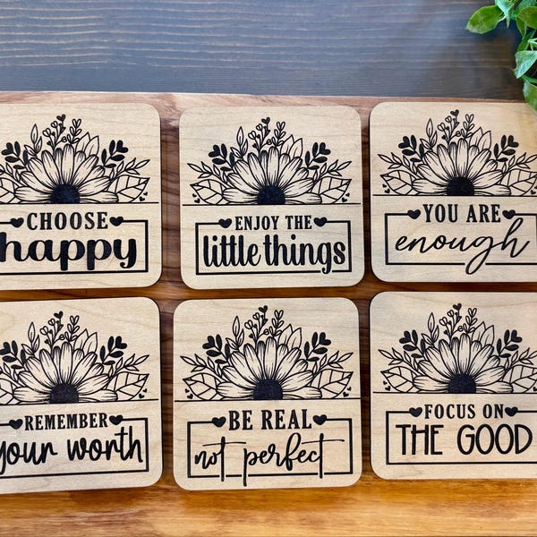 Motivational Fridge Magnets SVG Bundle Glowforge Laser Files Magnet SVG ...