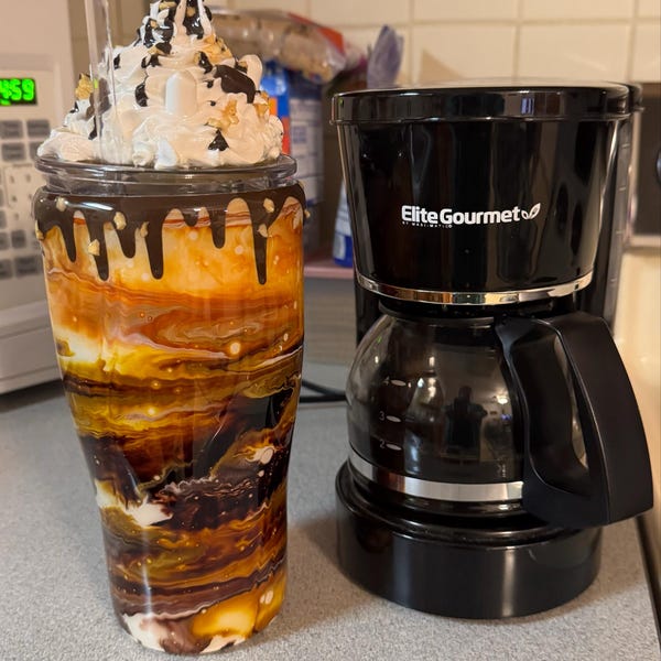 Caramel Mocha Tumbler, Customized Personalized Cup With Realistic 3D ...