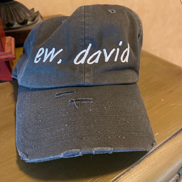 Ew, David Hat | Distressed Baseball Cap OR Ponytail Hat - Etsy