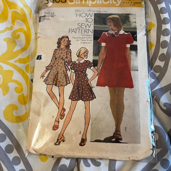 UNCUT and FF Pattern Pieces Vintage Simplicity 8064 Sewing Pattern Size ...