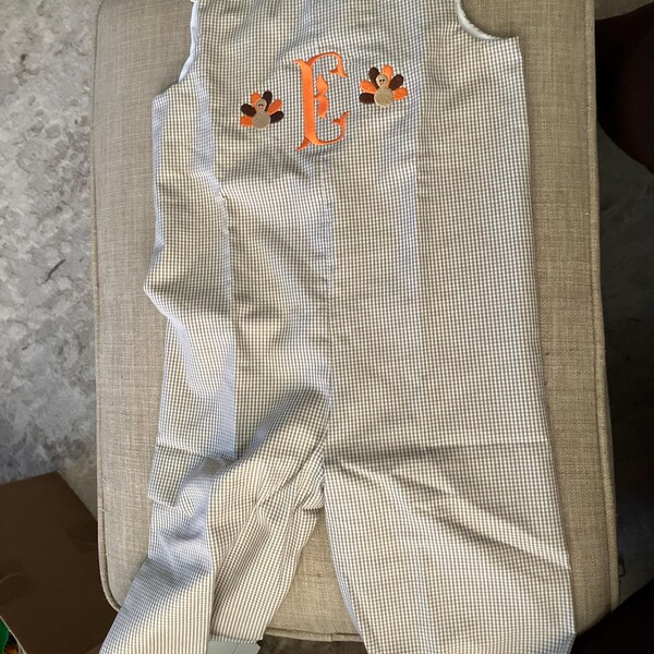 Blank Seersucker or Gingham, Longall Long Jon Jon Overalls, Made to Order, NB up to 4T, Boys ...