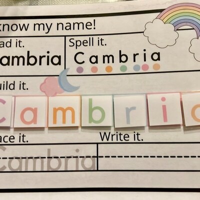 Dry Erase Name Mat, Montesorri Activity to Learn to Spell and Write ...