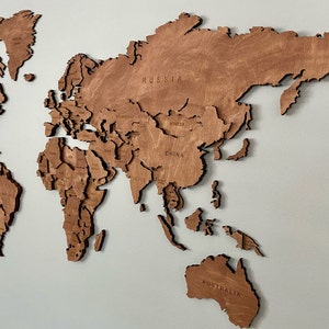 Wood Map Wooden World Map with Background Large Wall Art World | Etsy