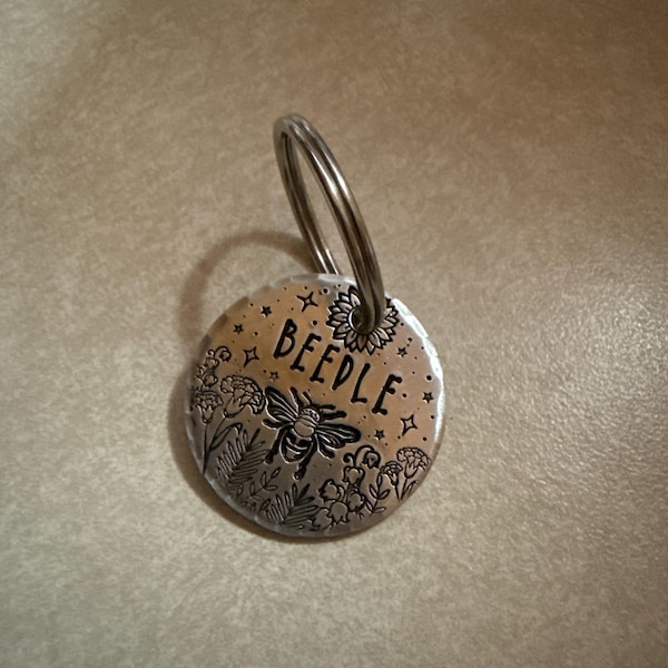 Pet ID Tag - Ocean Dog Tag - Monstera - Dog Collar Tag - Pet Name Tag ...