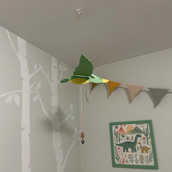 Handmade Wooden Sparrow Mobile: Flying Bird Decor With Moving Wings - Etsy