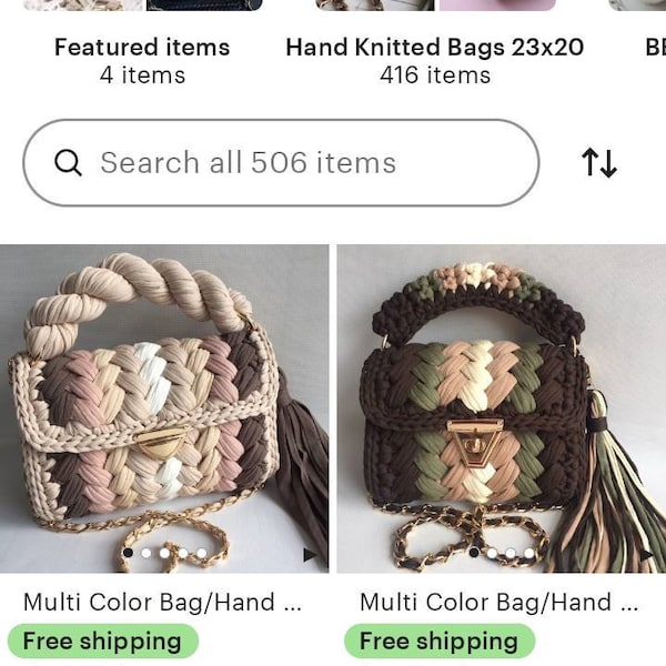 Multi Color Bag/hand Woven Bag/crochet Bag/knitted Bag/colorful Bag ...