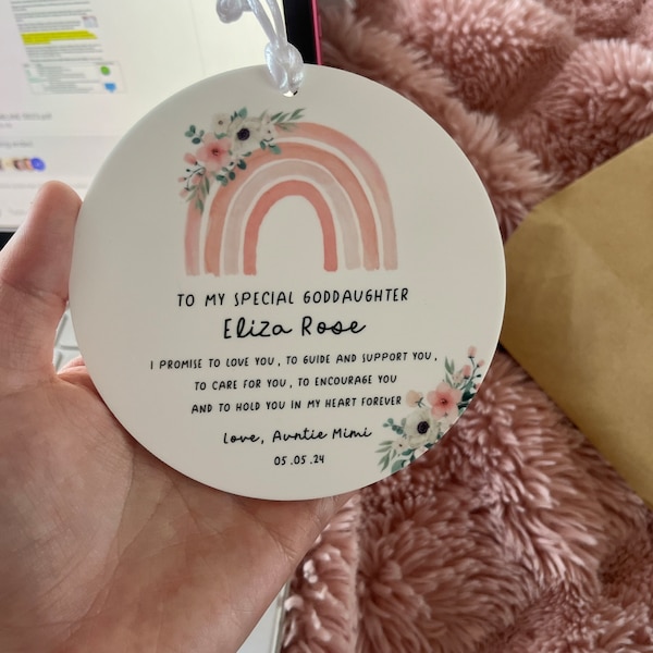 Personalised Goddaughter Gift | Christening Keepsake Plaque | Godparent ...