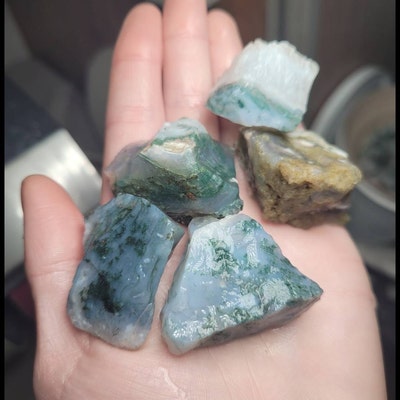 Raw Moss Agate Stone Raw Stones Raw Moss Agate Crystal Healing Crystals ...