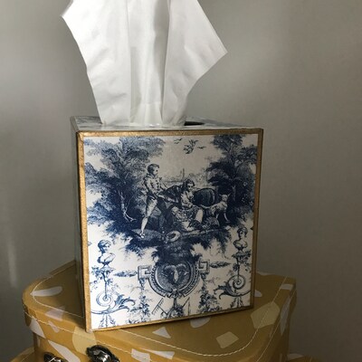 Pink Toile Family-size Tissue Box - Etsy