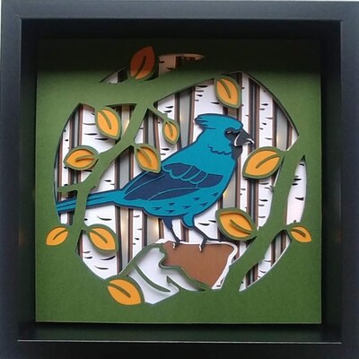 3D CARDINAL SVG Layered Cardstock SVG Memorial Svg for Cricut for ...