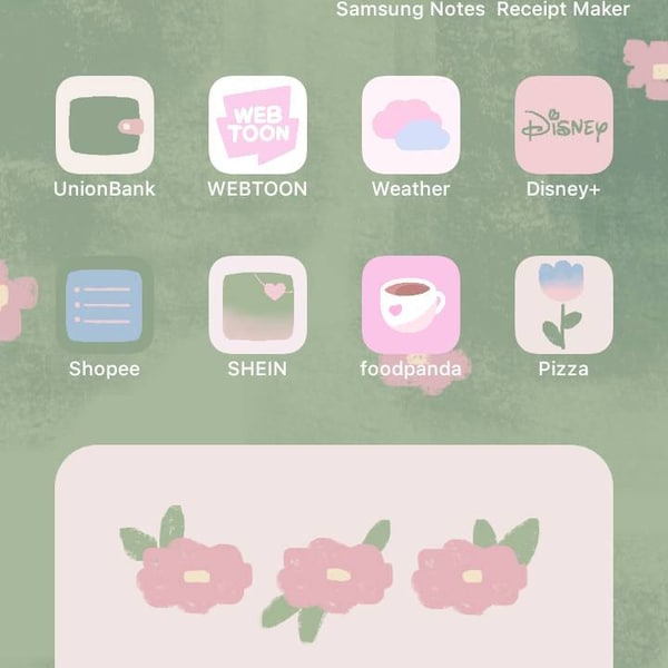 Pink Bloom Phone Theme | Ios Phone Theme | Icons Pack | Widgets Theme ...