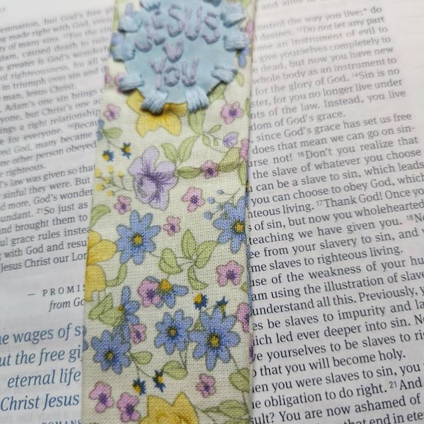 Embroidered Fabric Bible Bookmark (jesus Loves You) - Etsy