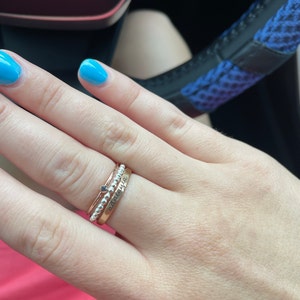 Cursive Name Ring Set Name and Birthstone Rings Gold Name - Etsy