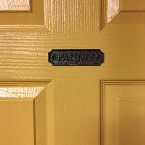 A lovely vintage style cast iron pantry door sign | Etsy