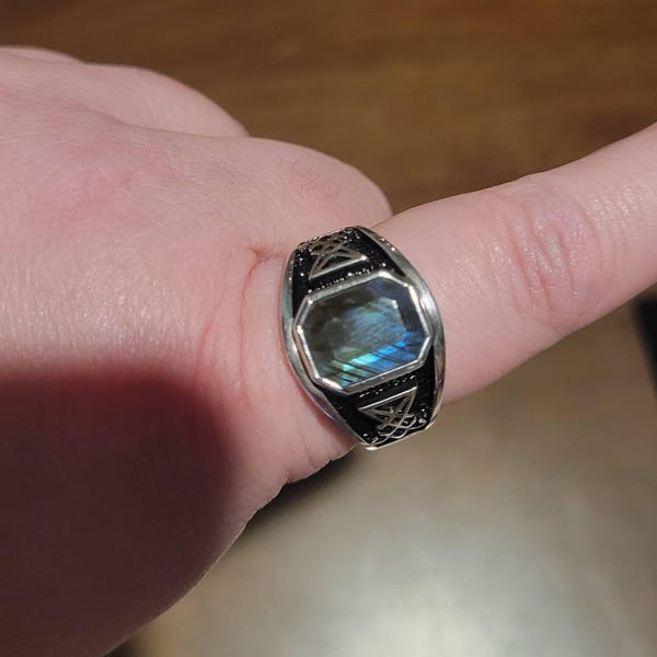 Sigil of Lucifer Ring,labadorite Ring,lucifer Series Sterling Silver ...