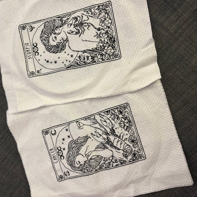 Temperature Stitch Gothic Cathedral With Stained Windows Modern Hand ...