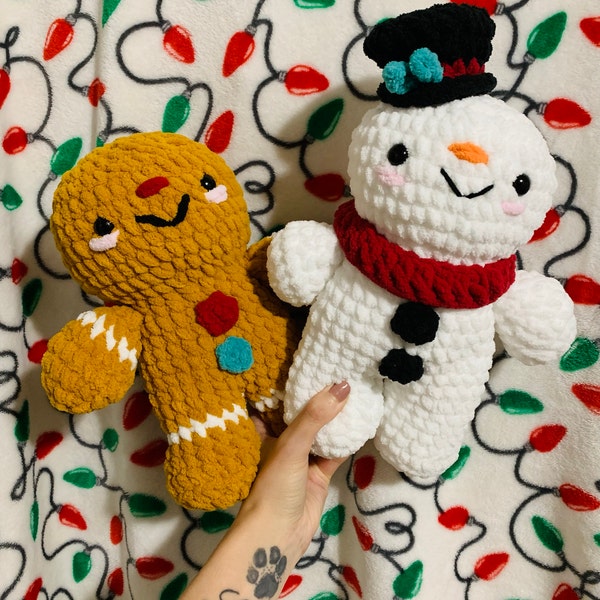 Gingerbread Man & Snowman 2-in-1 Crochet Pattern PDF Download - Etsy