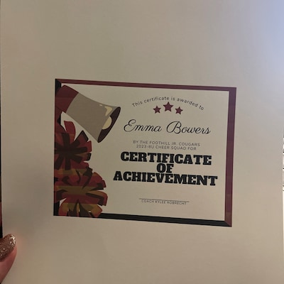 Editable Cheerleading Certificate, Cheer Squad Awards, Printable Cheer ...