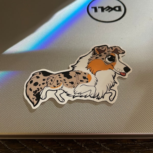 Sheltie Sticker || Shetland Sheepdog Chibi Puppy Dog, Vinyl, Hand Drawn ...