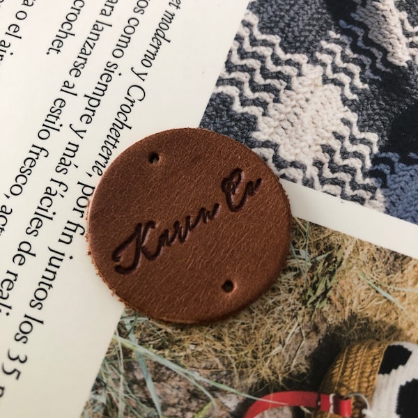 Round Custom Personalized Labels, Custom Tags, Leather Tag With Your ...
