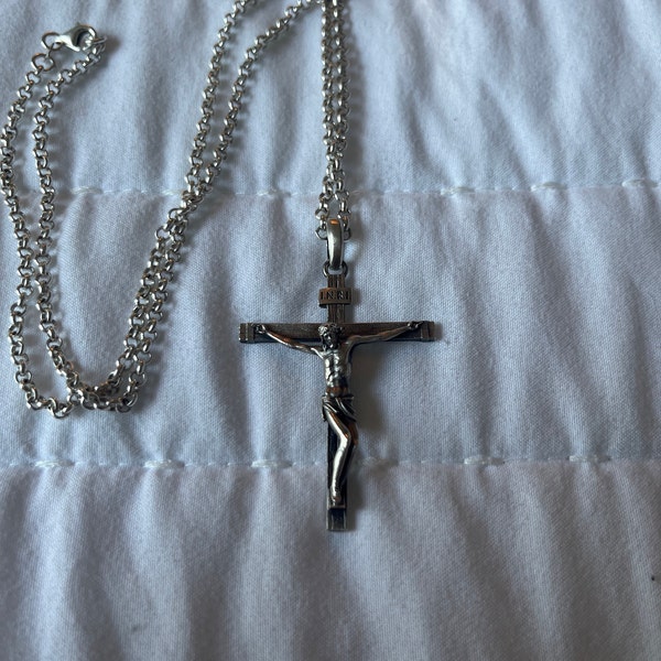 Personalized Silver Jesus Cross Necklace, Handmade Crucifixion of Jesus ...