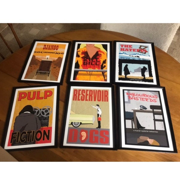 Tarantino Movie Poster Collection // Film Print Set of 6 // Retro Wall ...