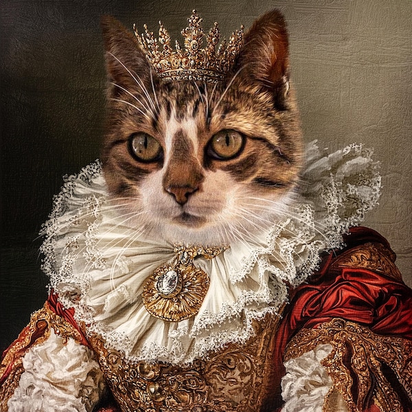 Custom Royal Cat Portrait, Renaissance Cat Painting, Pet Lovers Gift ...