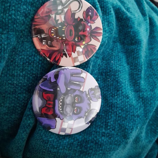 FNAF Button Badges, Horror Game Badges, Cute Video Game Gifts, Video ...