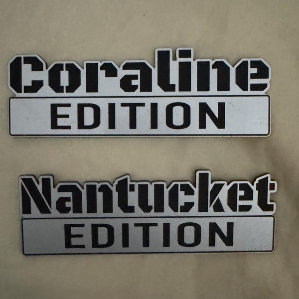 Custom Engraved Car Name Emblem Badge Black With Gray Customized Text ...