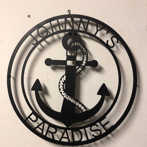 Anchor Sign, Nautical Decor, Beach Decor, Nautical Sign, Anchor Name ...