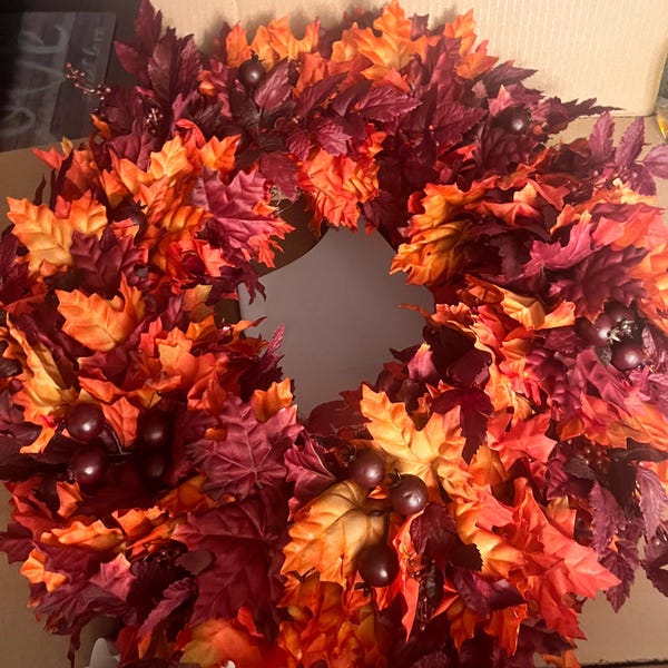 Rustic Fall Wreath for Front Door, Primitive Fall Wreath for Door ...